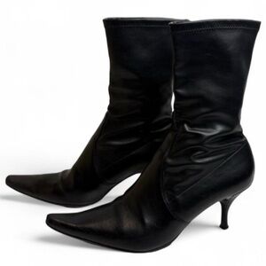 Donald J. Pliner | Shoes | Y2k Donald Pliner Sleek Black Leather Sock ...